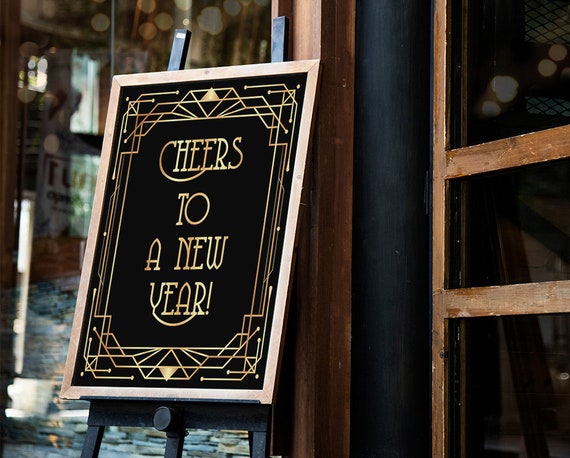 New Year's Eve Party Celebration Printable Sign: Cheers to | Etsy