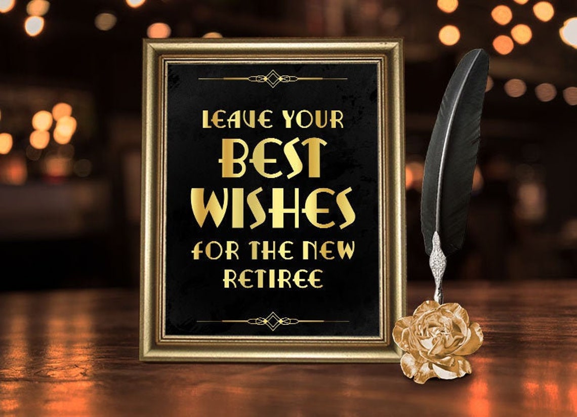 Retirement Wishes Sign. Printable Retirement Party Decoration. Please ...