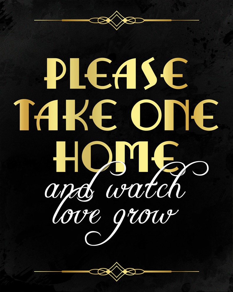 Wedding Printables: Please Take One Home Sign. Wedding Favors - Etsy