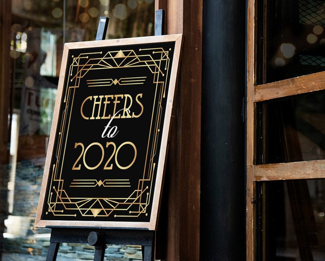 Cheers to 2020 Printable Sign. New Year's Eve Party, Celebration ...