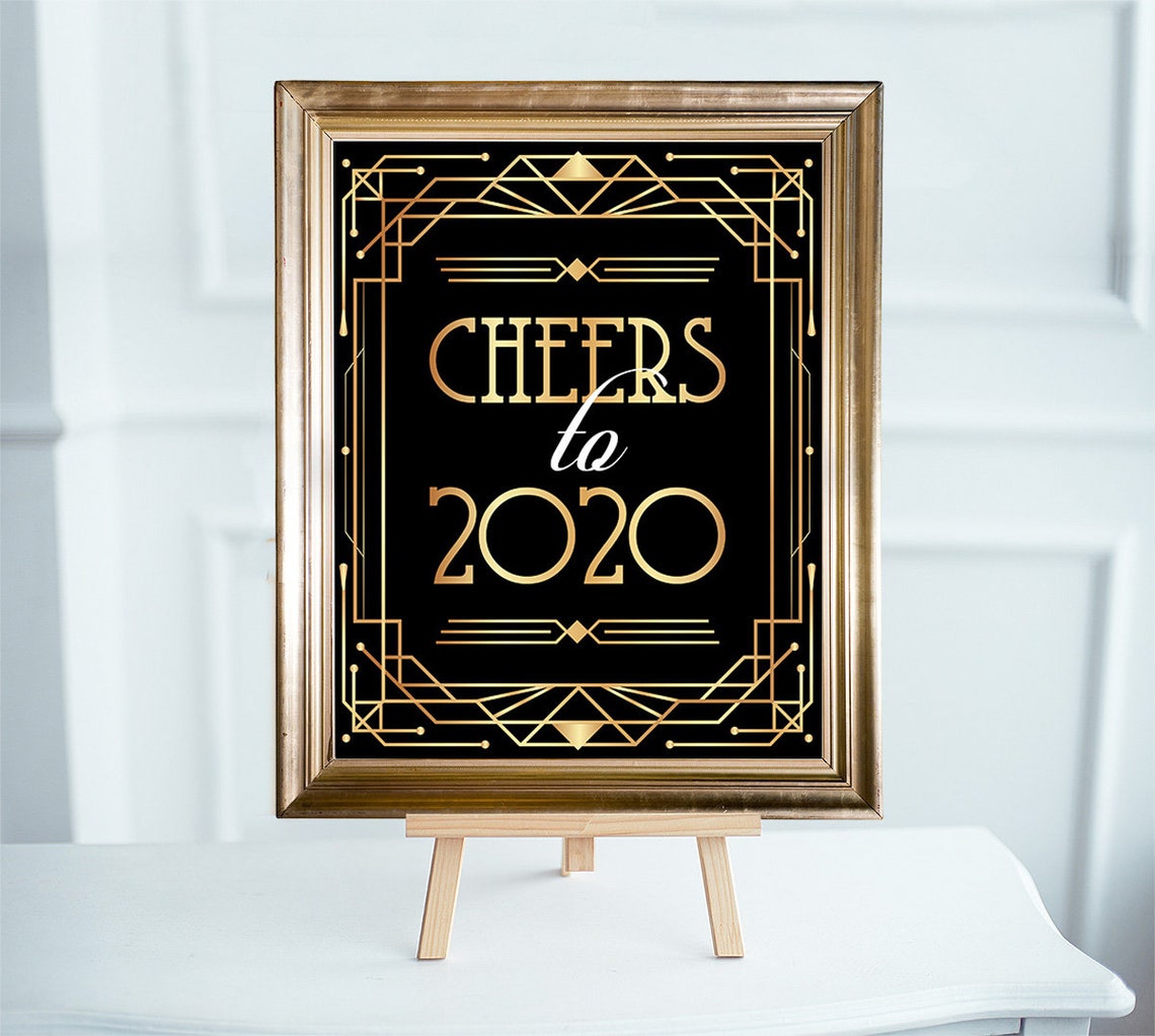 Cheers to 2020 Printable Sign. New Year's Eve Party, Celebration ...