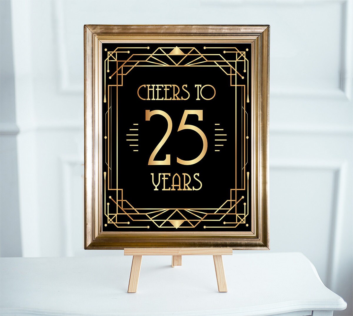 Cheers to 25 Years Printable Sign, Poster, Print. 25 Year Anniversary ...