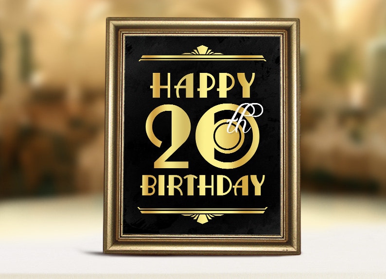 Birthday Decor. Printable Happy 20th Birthday Sign. Great - Etsy