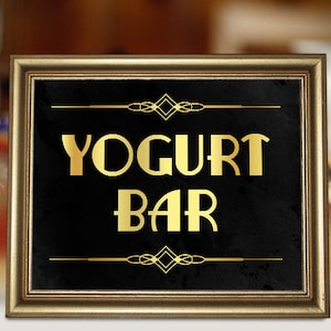 Yogurt Bar Sign Printable JPEG. Bar Decorations. Party Snacks Sign ...