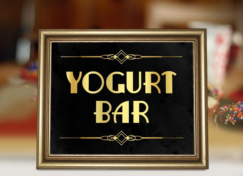 Yogurt Bar Sign Printable JPEG. Bar Decorations. Party Snacks | Etsy