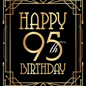 Happy 95th Birthday Sign, Printable Birthday Poster. Ninety Fifth ...