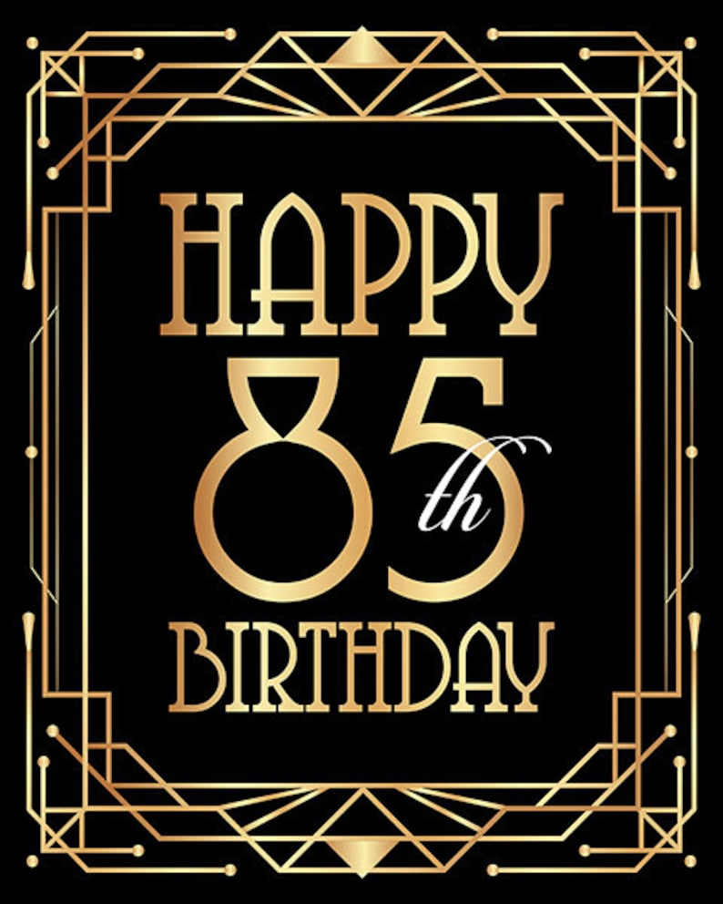 Happy 85th birthday sign printable birthday poster. Eighty | Etsy