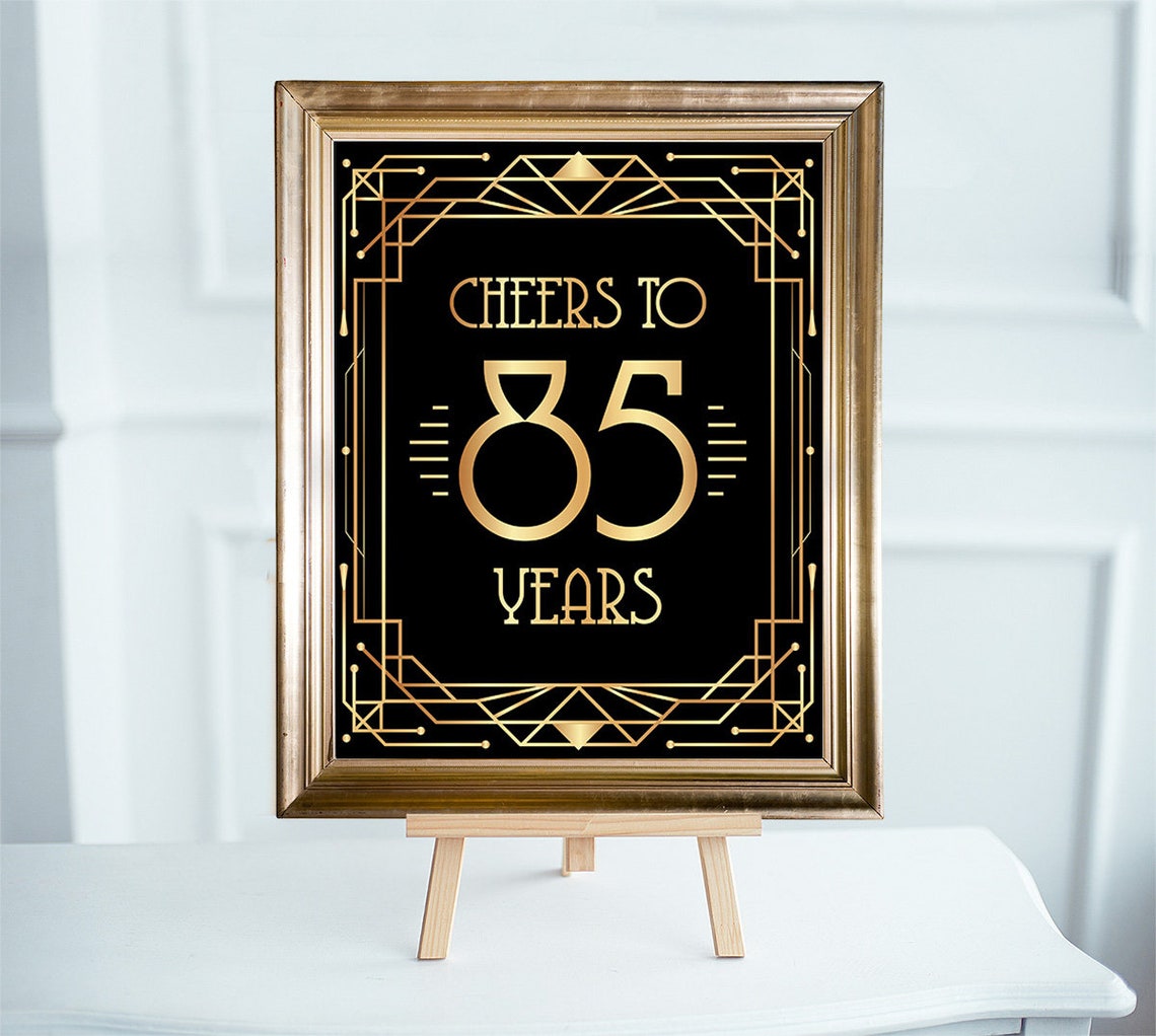 Cheers to 85 Years Printable Sign Poster Print. 85th - Etsy