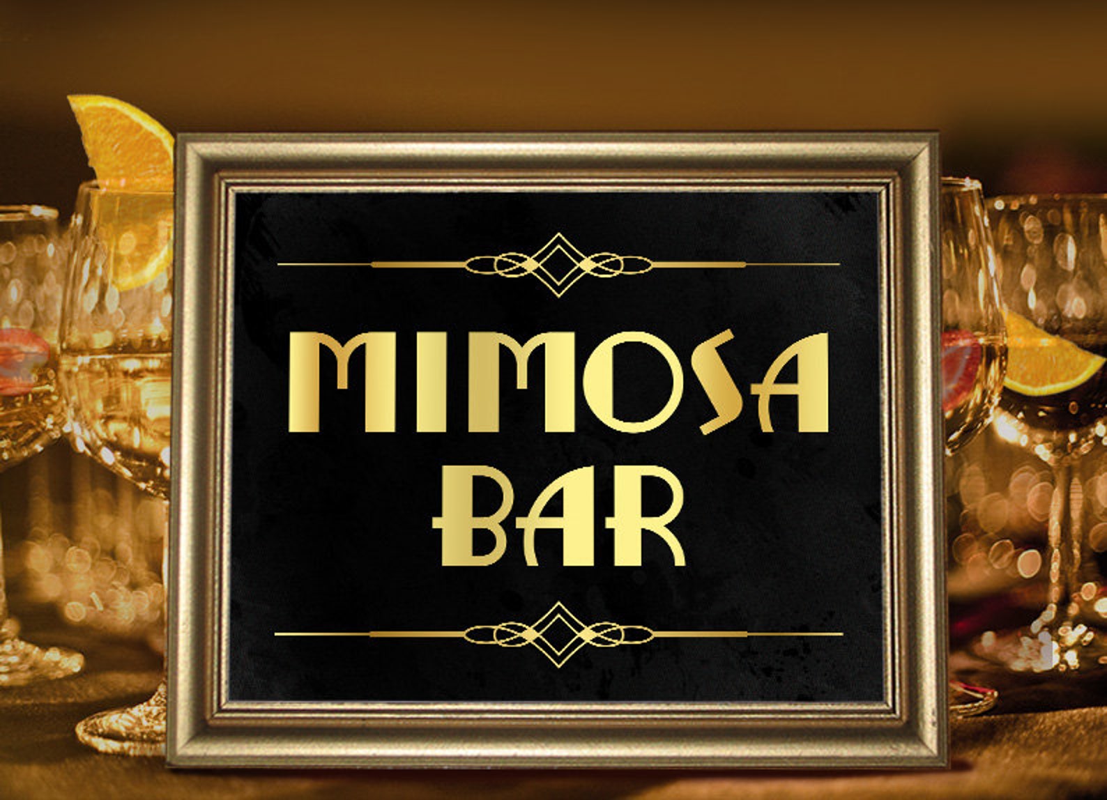 Mimosa Bar Sign Printable JPEG. Bar Decorations. Champagne | Etsy