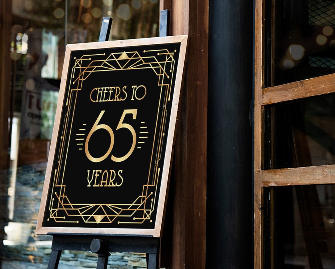 Cheers to 65 Years Printable Sign, Poster, Print. 65th Birthday ...