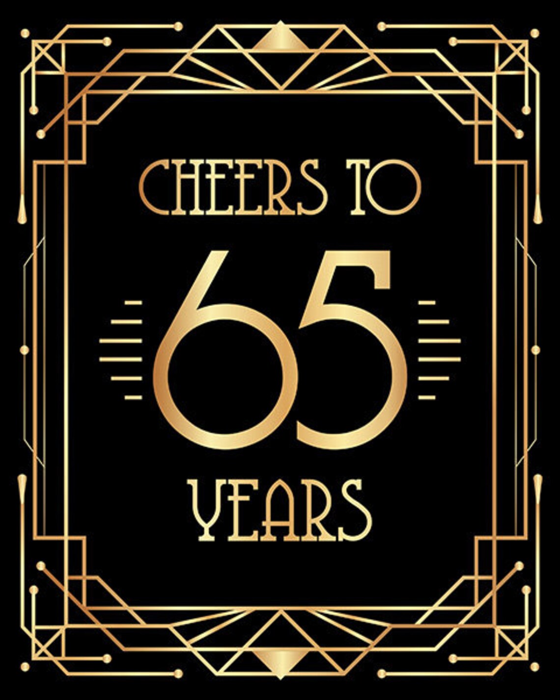 Cheers to 65 Years Printable Sign Poster Print. 65th - Etsy