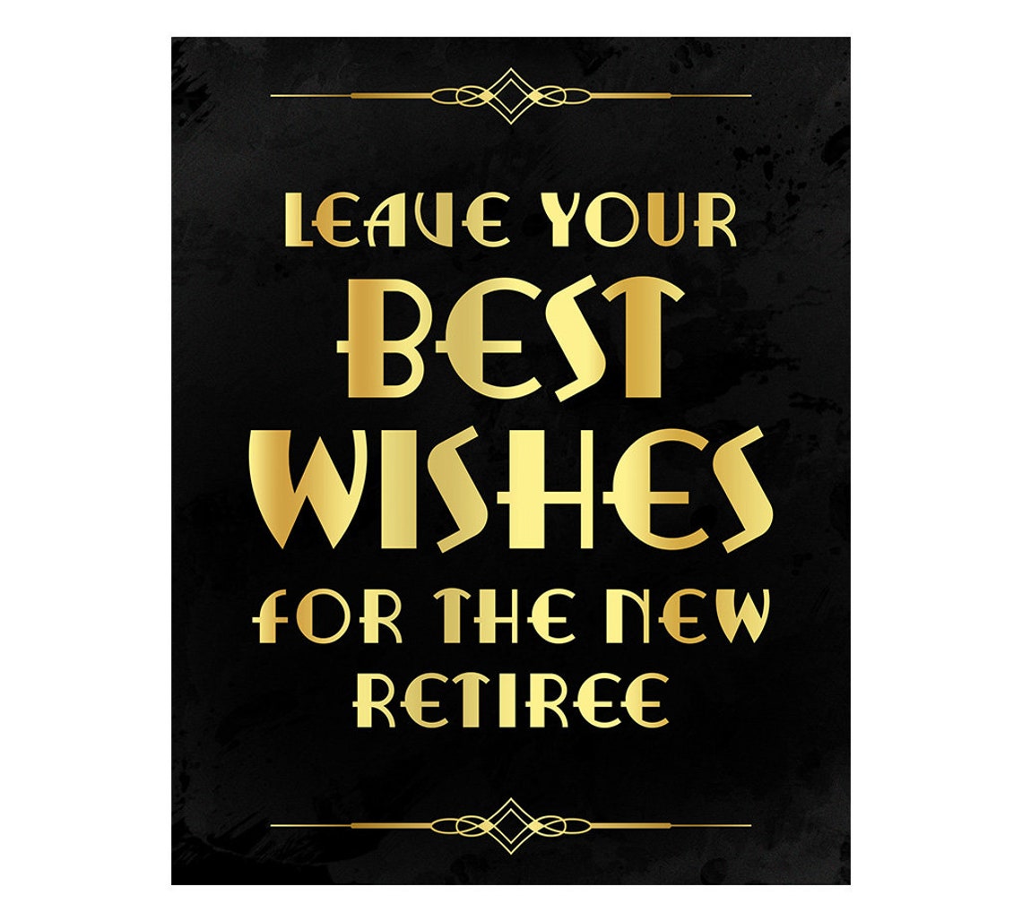 Retirement Wishes Sign. Printable Retirement Party Decoration. - Etsy