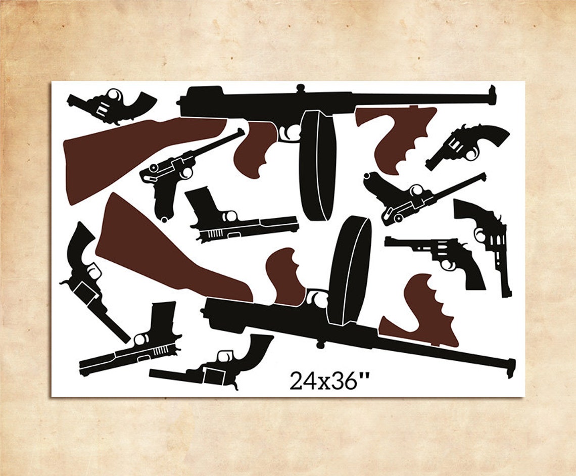Gangster Photo Booth Props Printable. Mafia Photo Booth Prop Guns ...