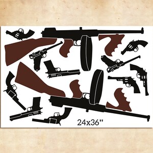 Gangster Photo Booth Props Printable. Mafia Photo Booth Prop Guns ...