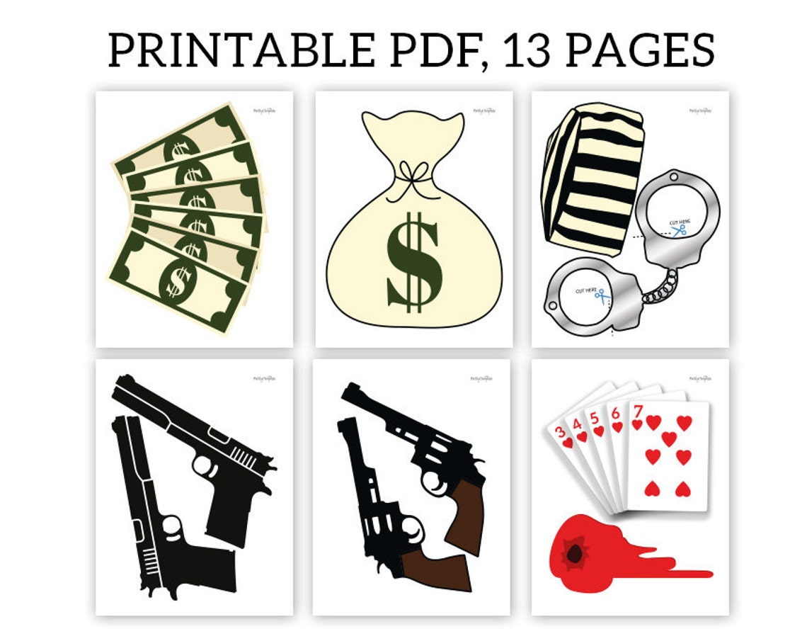 Gangster Party Photo Booth Props Printable PDF. Prohibition Era Party ...