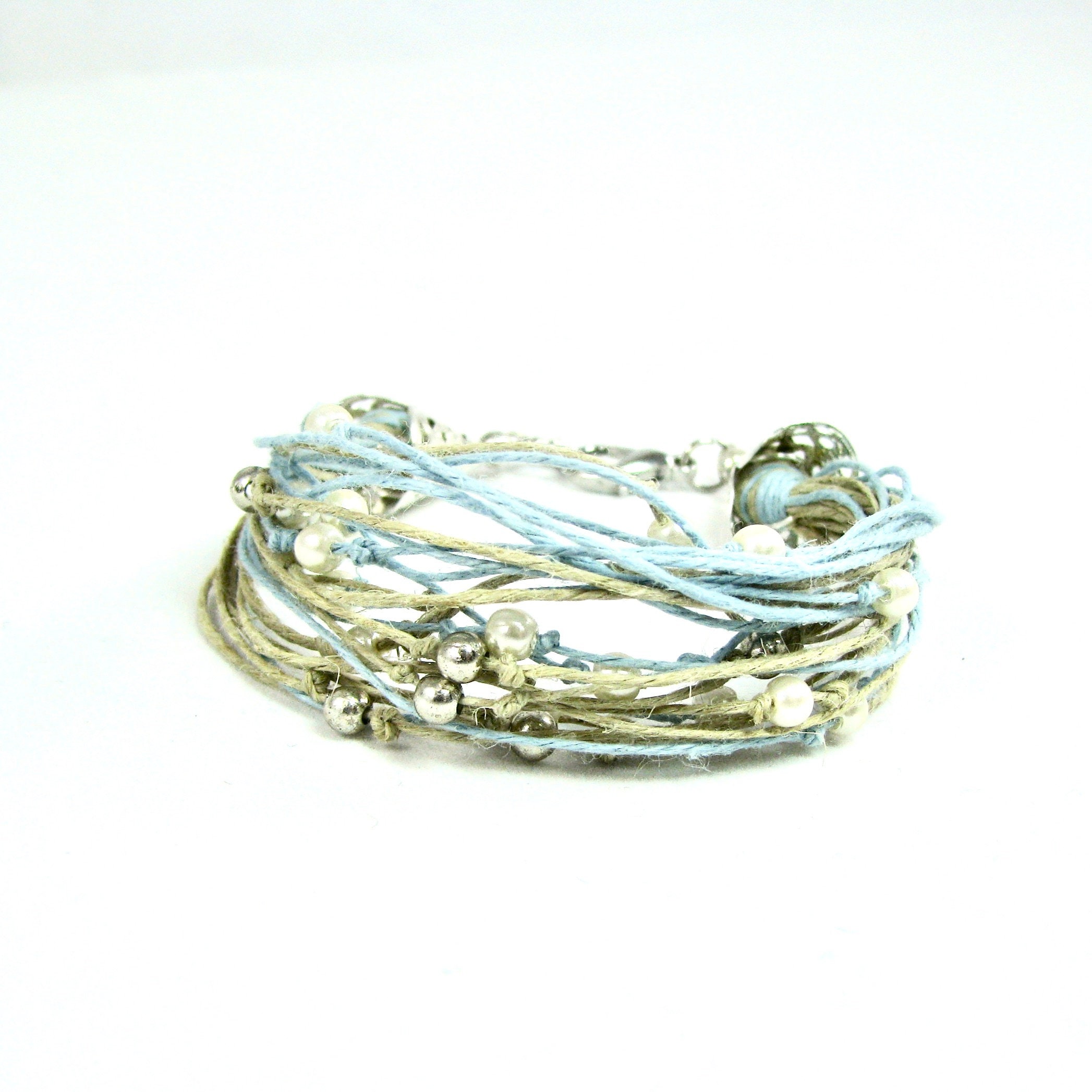 Multi String Bracelet Blue Hemp Bracelet Multi Strand - Etsy Canada