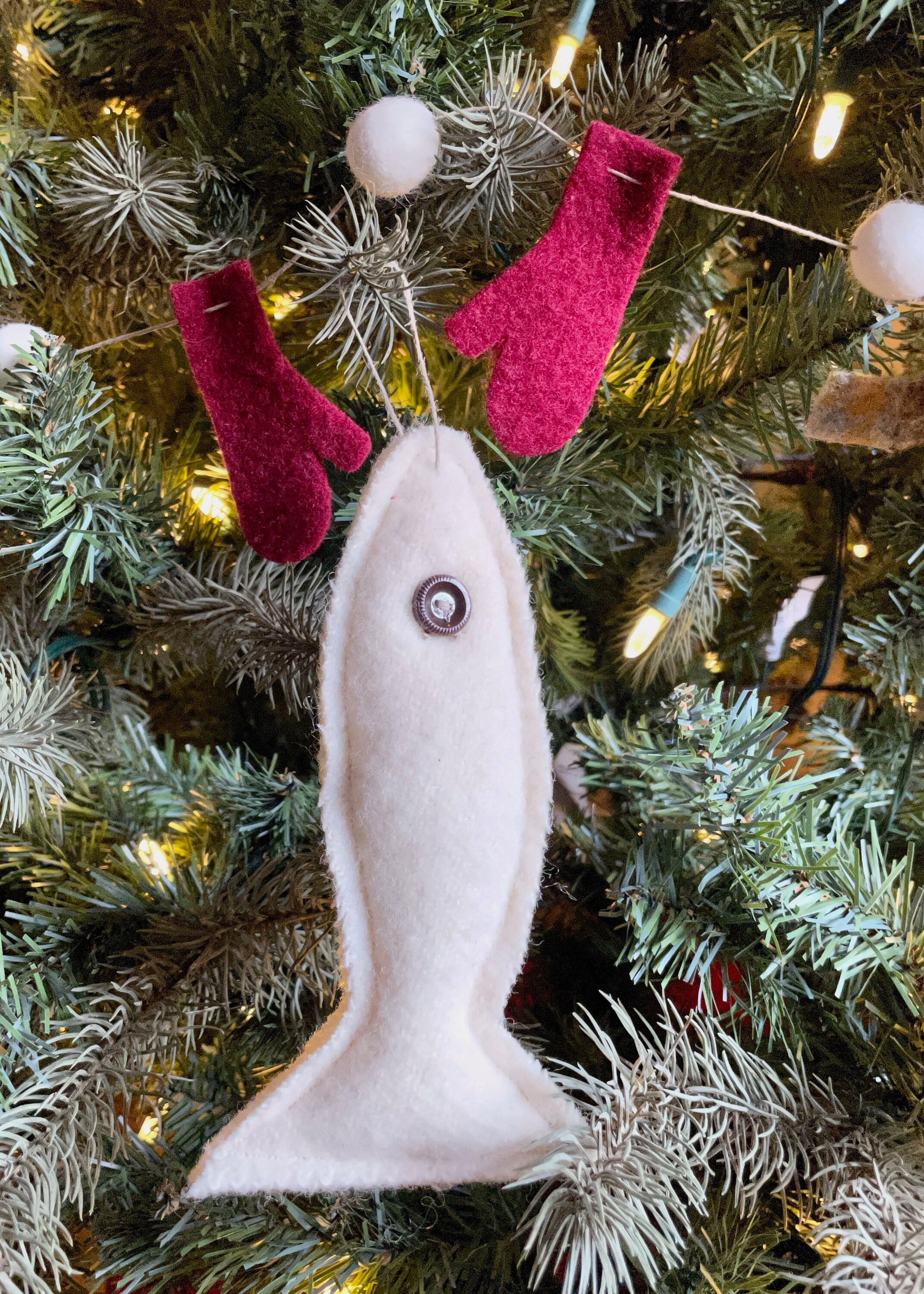 Mitten Garland Felted Snowball and Mitten Christmas Garland | Etsy