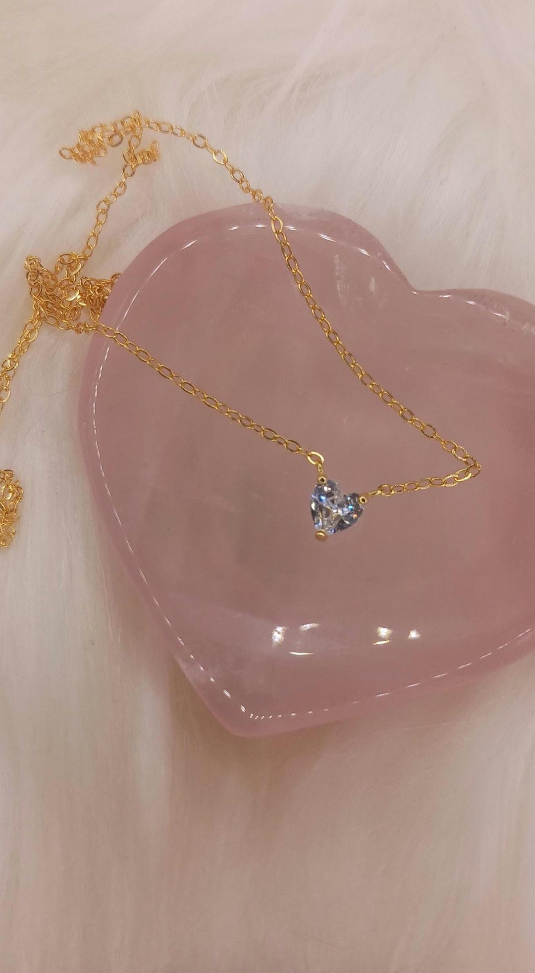 Heart Ice Pendant Necklace - Etsy