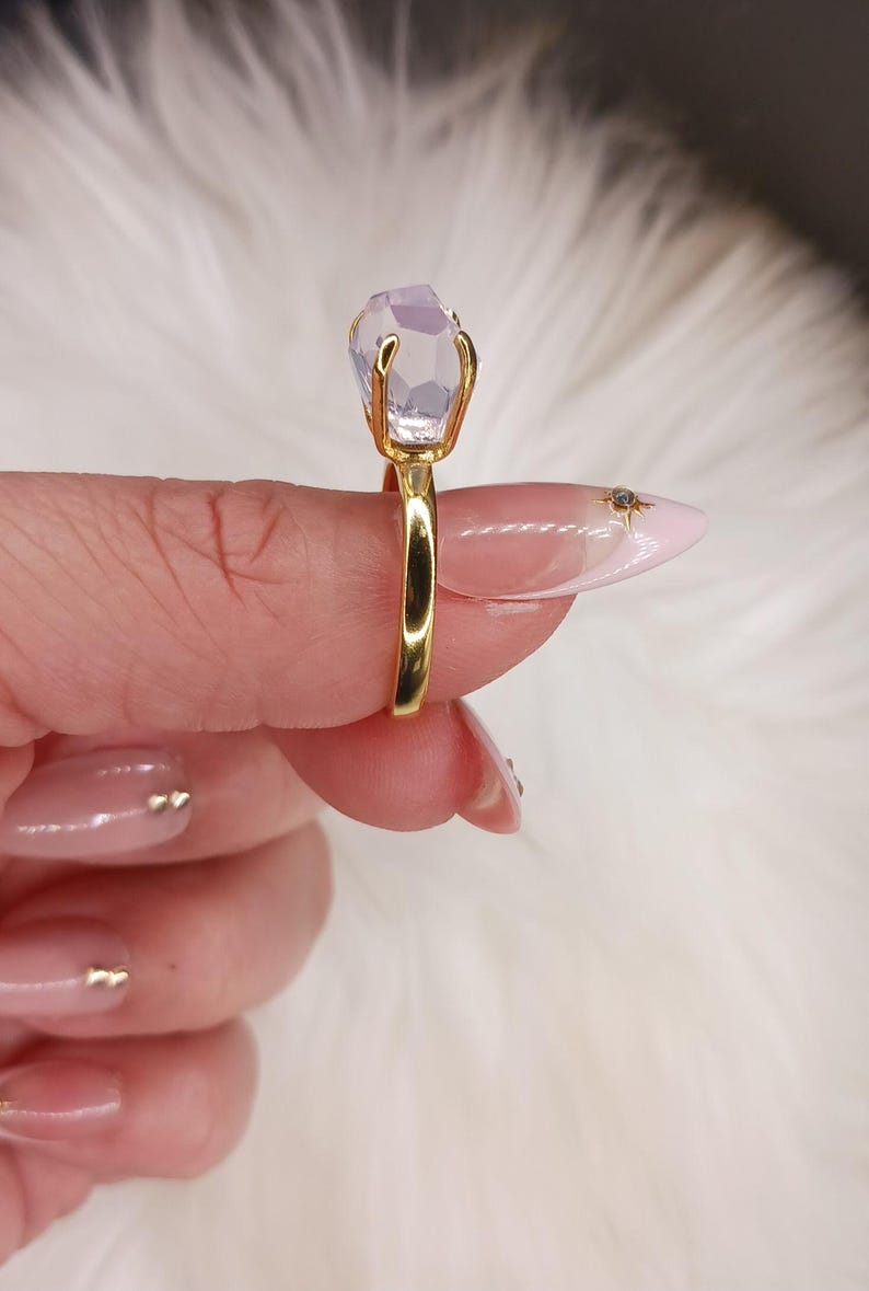 Crown of Midnight Lavender Moon Quartz 14k Gold Ring - Etsy