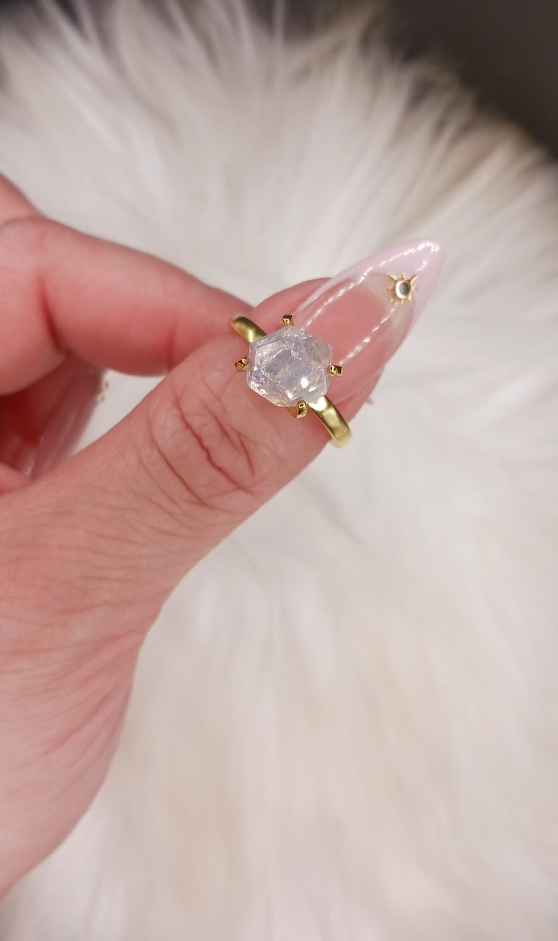 Crown of Midnight Lavender Moon Quartz 14k Gold Ring - Etsy