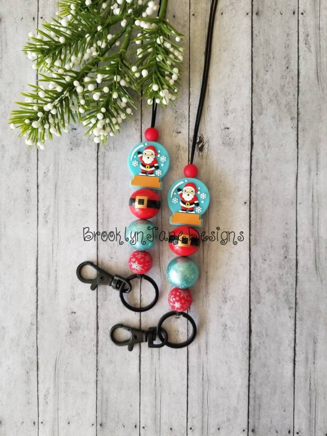 Christmas Lanyard Santa Teacher Lanyard Lanyard Teacher - Etsy