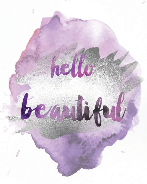 Printable Set of 2: Hello Beautiful Hello Handsome Lilac and | Etsy