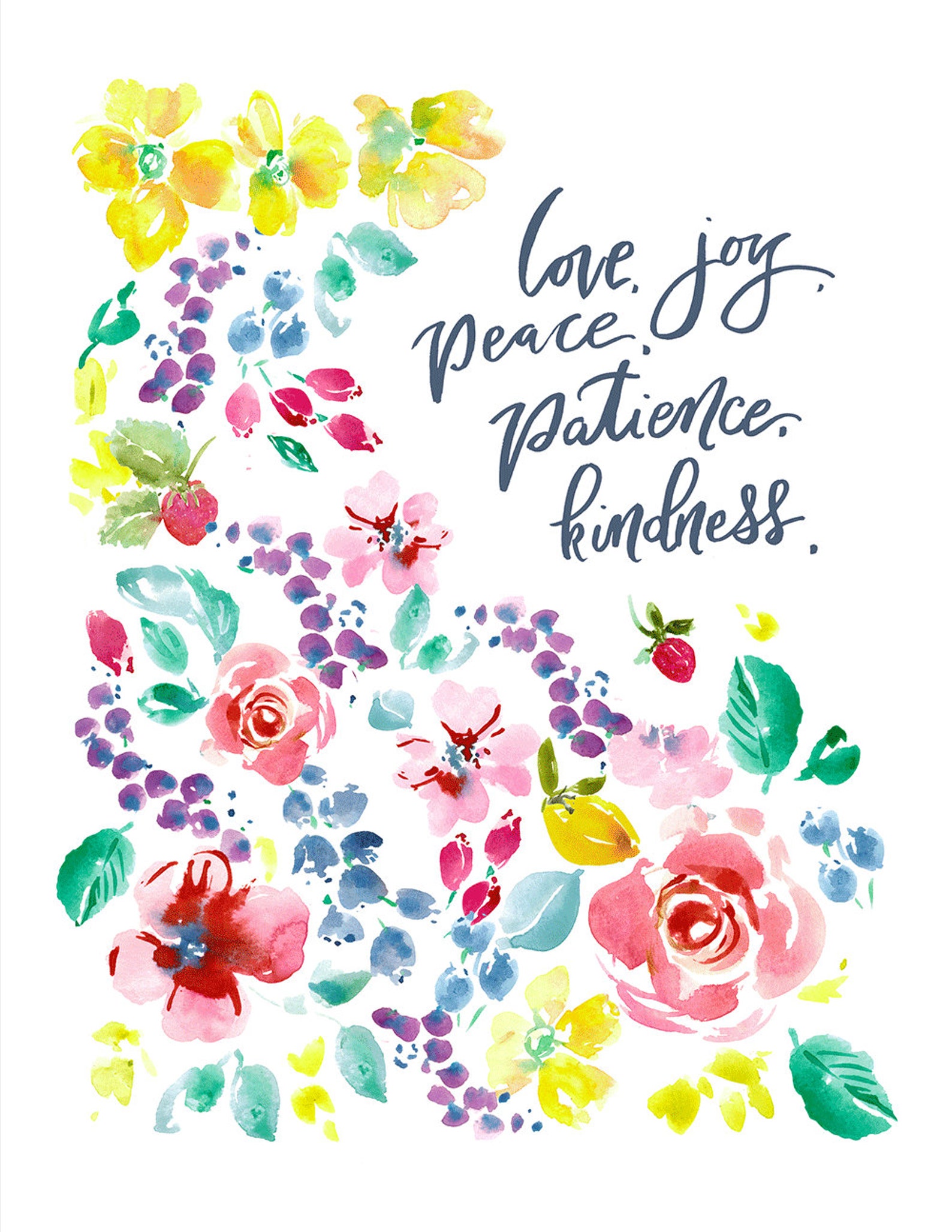 Fruit of the Spirit Printable Wall Art Love Joy Peace - Etsy