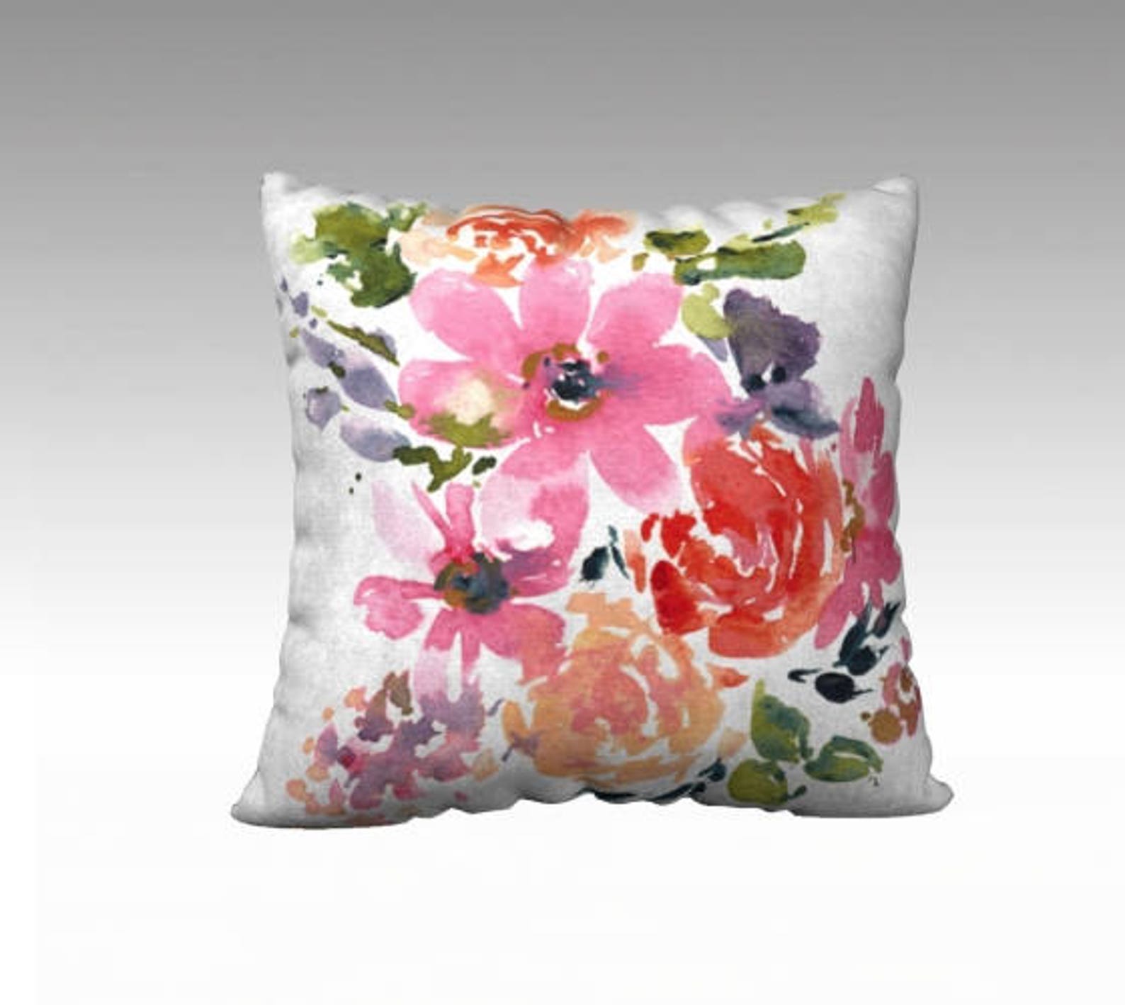 Floral Pillow Cover Pink Flower Covers Pillow Cover With | Etsy