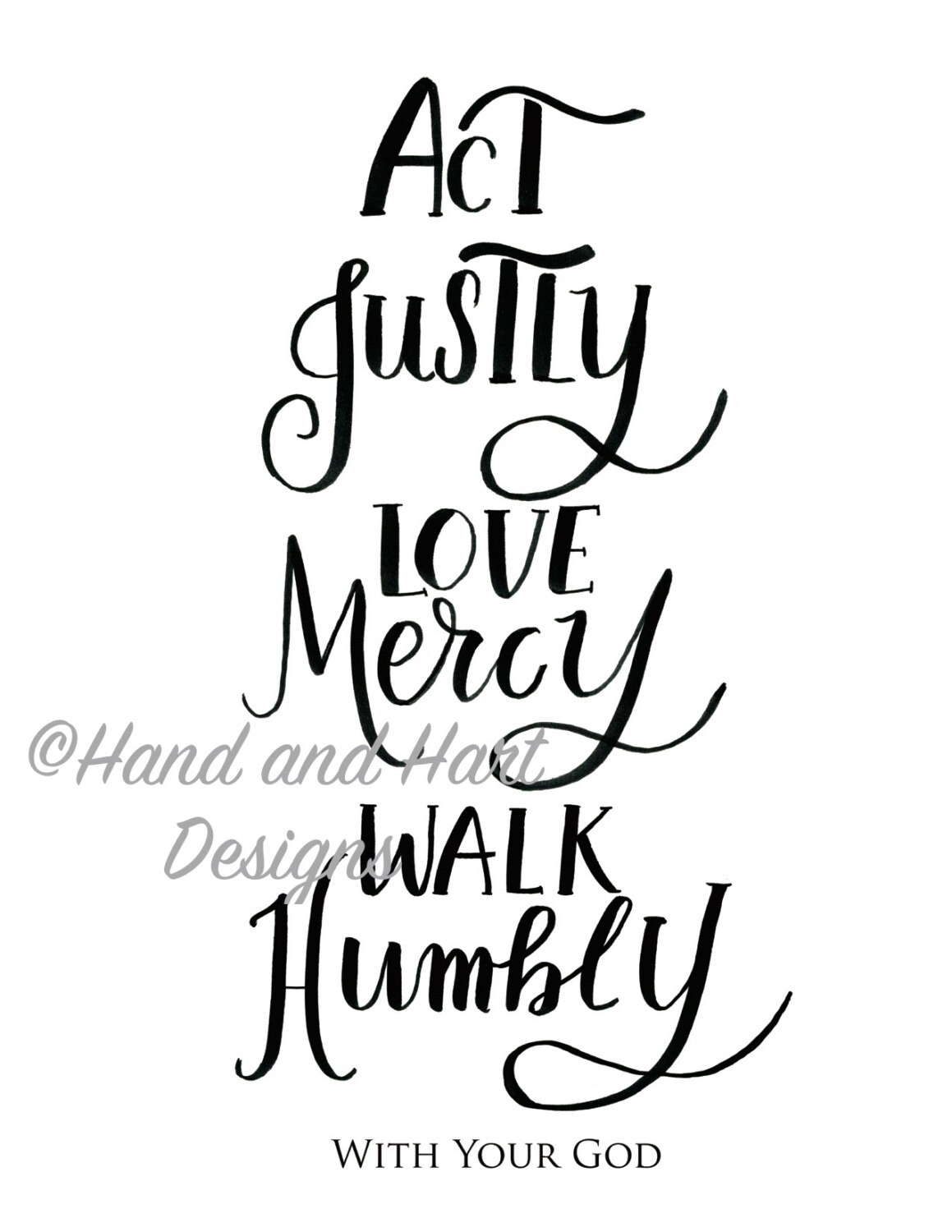 Act Justly Love Mercy Walk Humbly Micah 6 8 Watercolor | Etsy