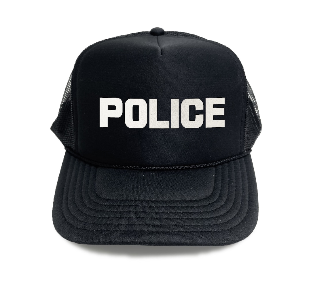 POLICE Black (white Text) Adjustable Unisex Sports Baseball Hat Cap for ...