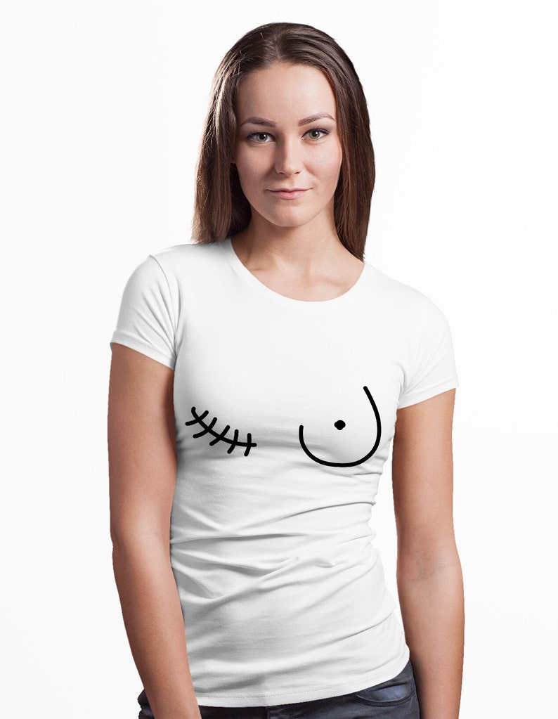 Mastectomy Scar Breast Cancer Shirt for Women, Cute Graphic Tee, Pink ...