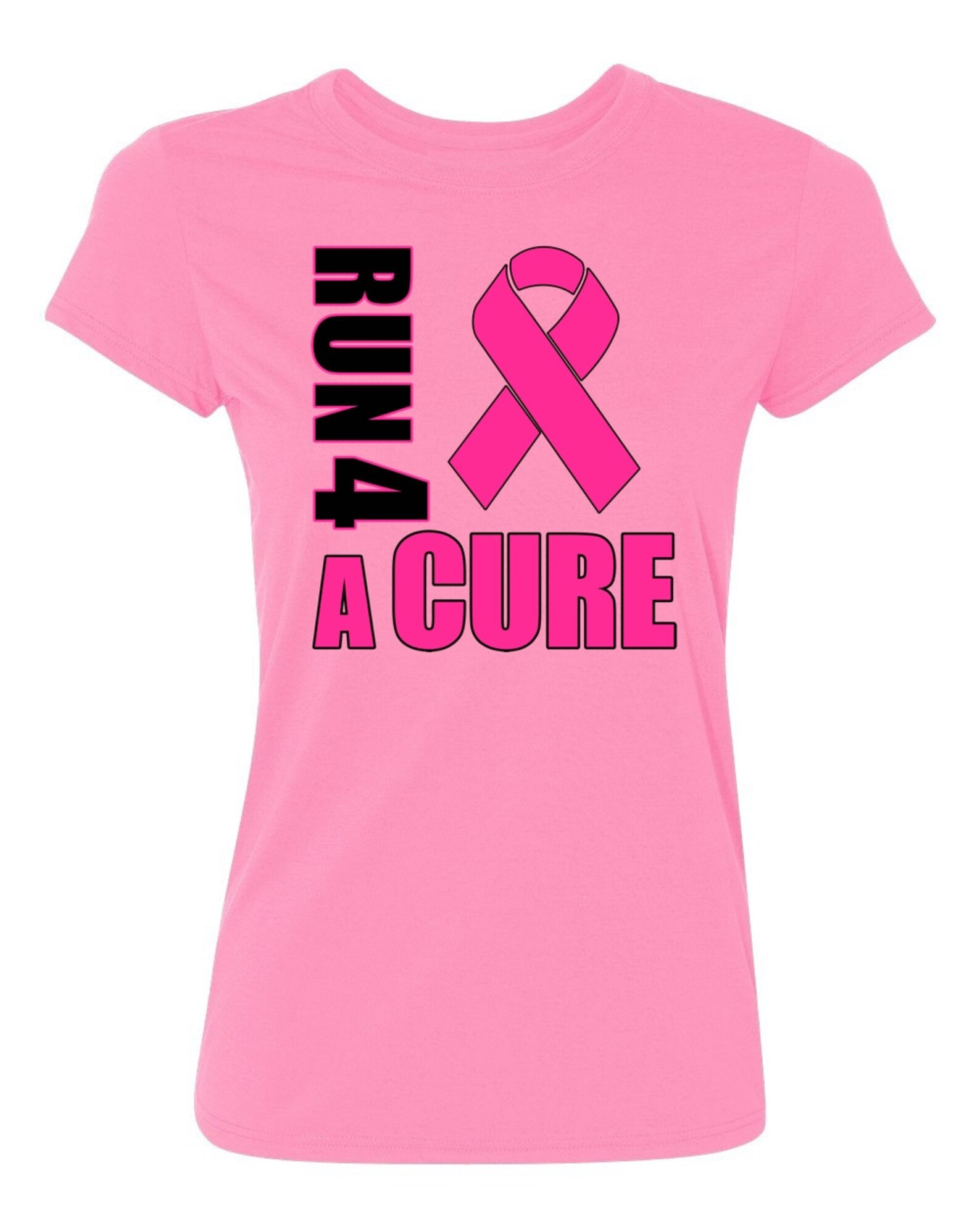 Run for A Cure Ladies' T-shirt Breast Cancer Awareness | Etsy