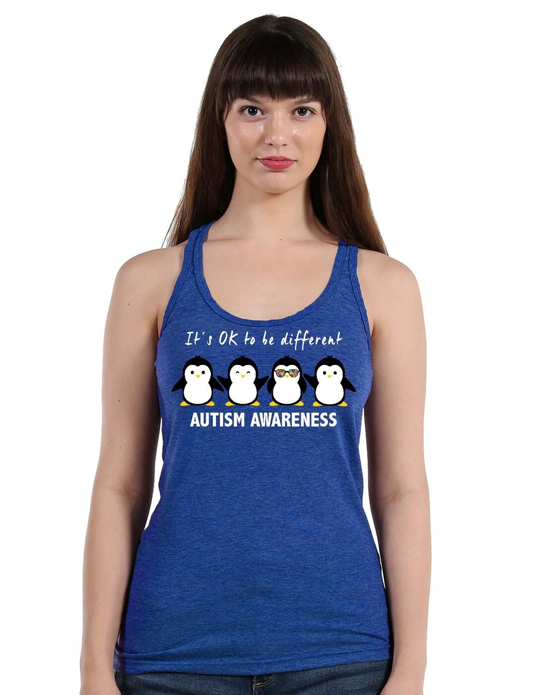 Cool Penguin Autism Awareness Support - Ladies' Tank Top - Etsy