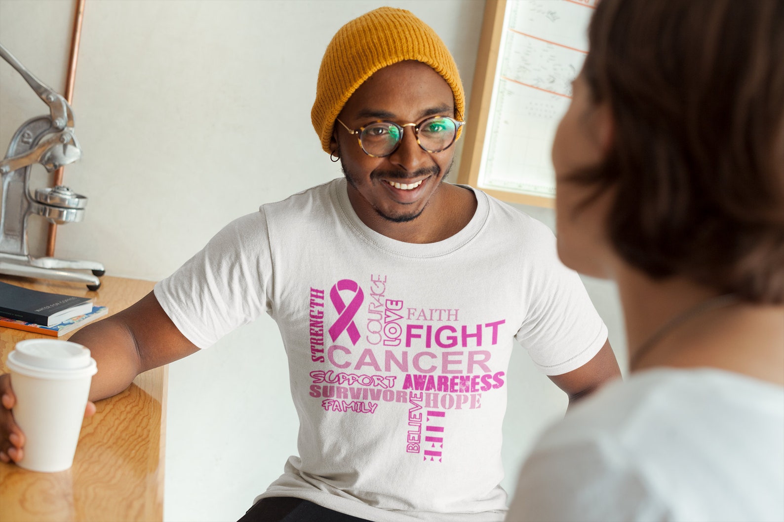 Fight Cancer Men's T-shirt Breast Cancer Awareness Word - Etsy