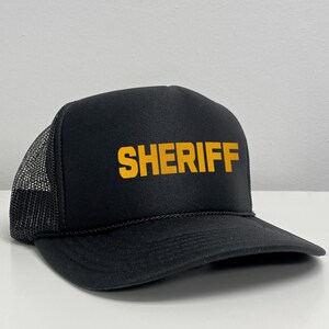 SHERIFF Black (gold Text) Adjustable Unisex Sports Baseball Hat Cap ...