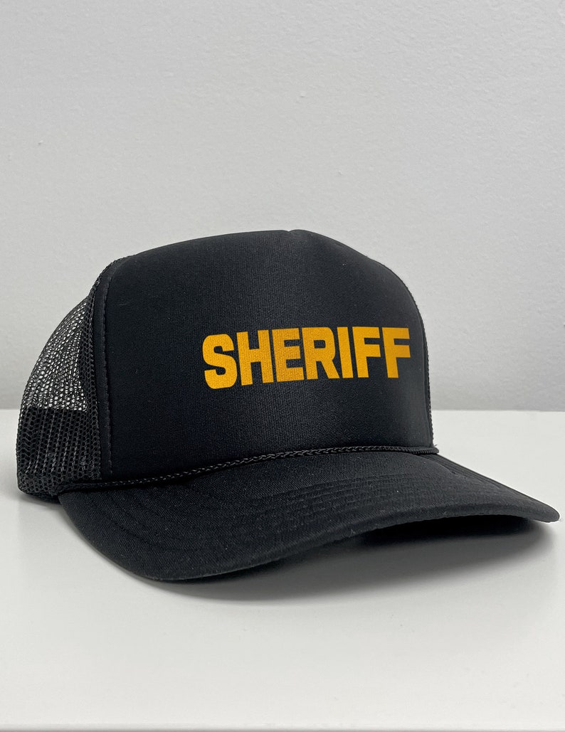 SHERIFF Black gold Text Adjustable Unisex Sports Baseball - Etsy