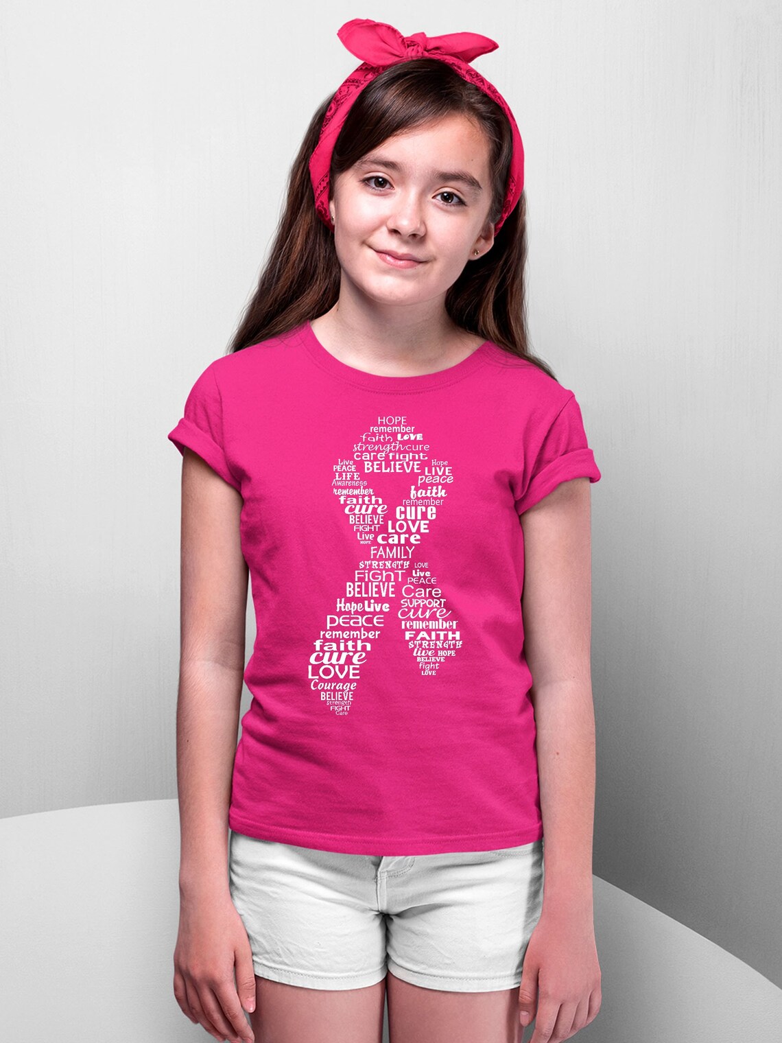 Pink Ribbon Breast Cancer Awareness white Design Youth - Etsy