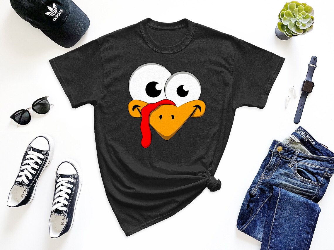 Thanksgiving Silly Turkey Face Men's T-shirt Funny - Etsy