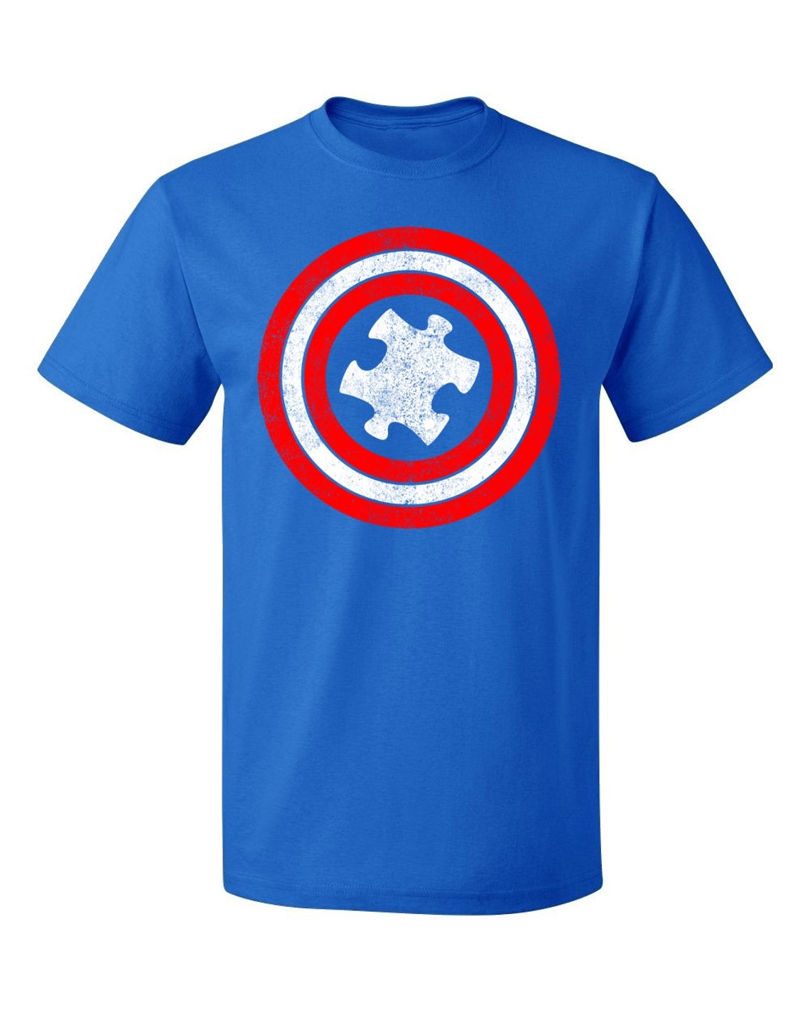 Captain Autism Red and Blue Hero Shield Men's T-shirt - Etsy