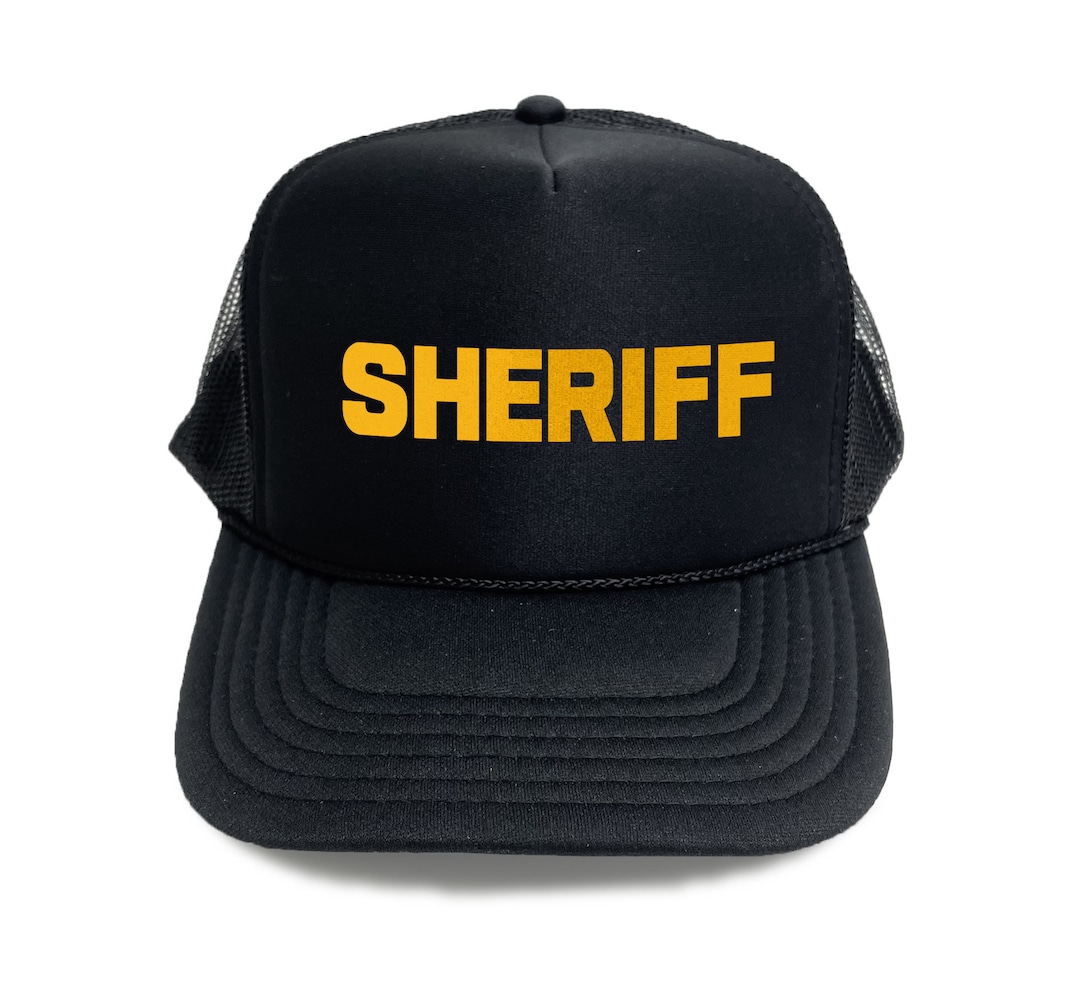 SHERIFF Black (gold Text) Adjustable Unisex Sports Baseball Hat Cap ...