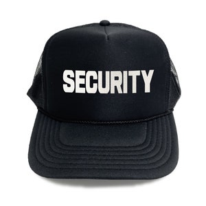 SECURITY Unisex Adjustable Black Hat Cap | Security Guard Event Staff ...