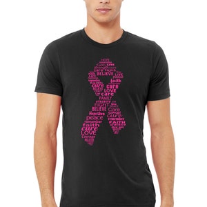Pink Ribbon Breast Cancer Awareness (pink Design) - Men's T-shirt ...