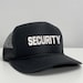 SECURITY Unisex Adjustable Black Hat Cap Security Guard Event Staff ...