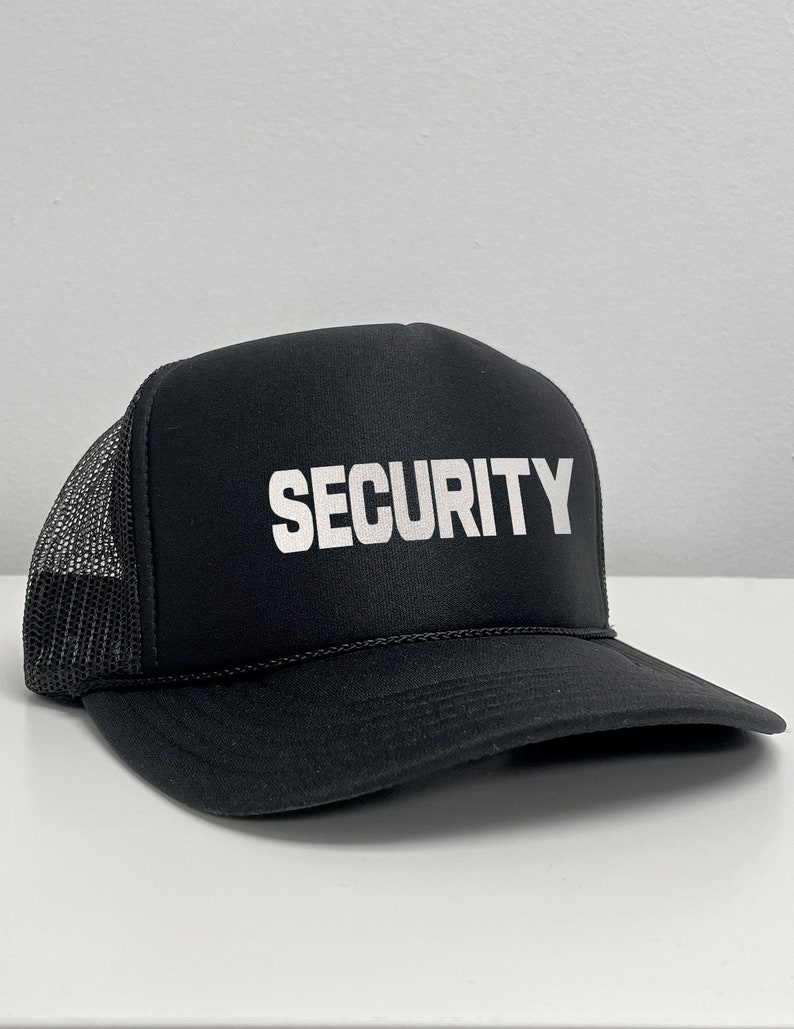 SECURITY Unisex Adjustable Black Hat Cap | Security Guard Event Staff ...