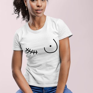 Mastectomy Scar Breast Cancer Shirt for Women, Cute Graphic Tee, Pink ...