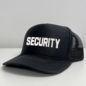 SECURITY Unisex Adjustable Black Hat Cap | Security Guard Event Staff ...