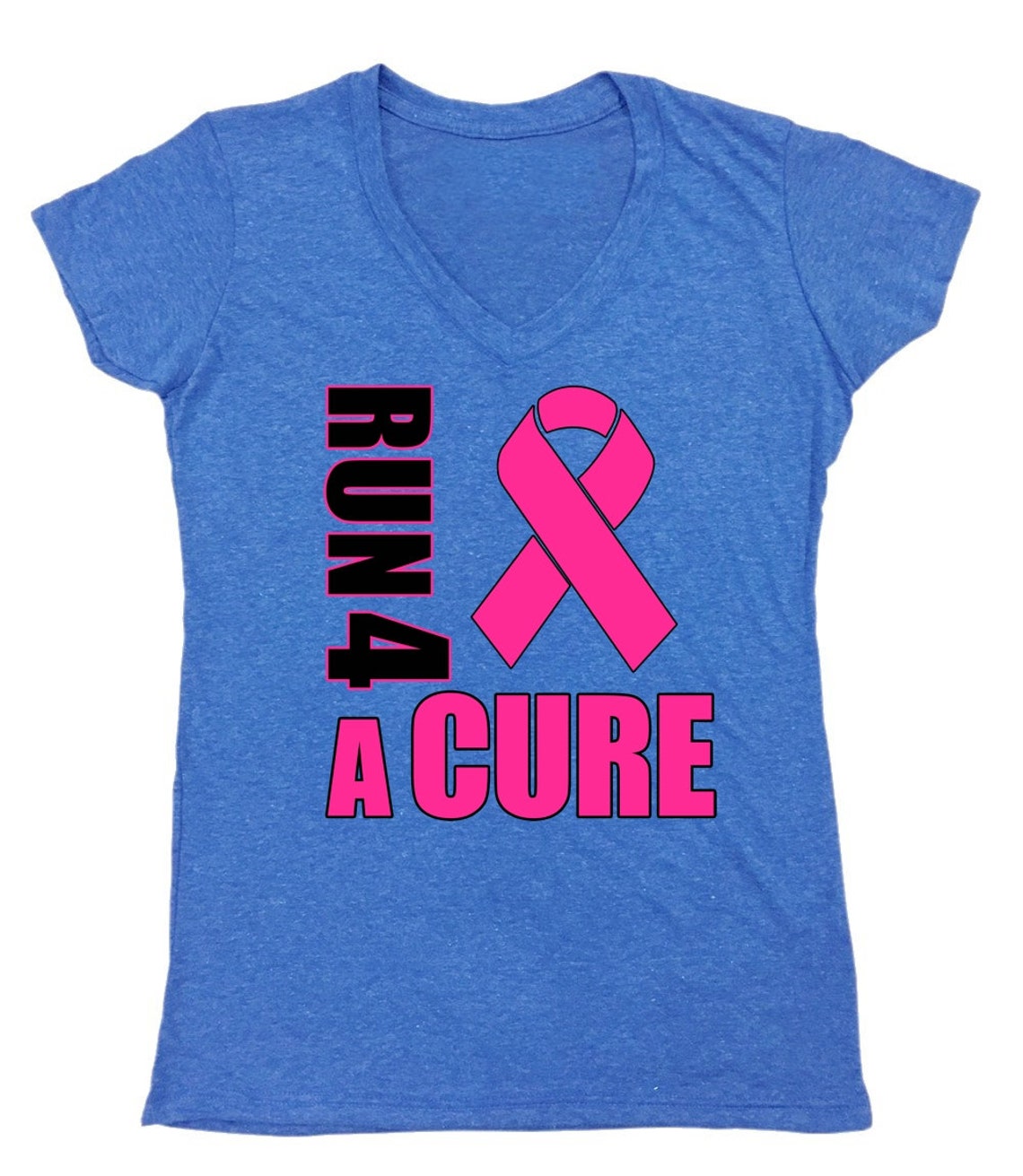 Run for A Cure Breast Cancer Awareness - Women's V-neck - Etsy