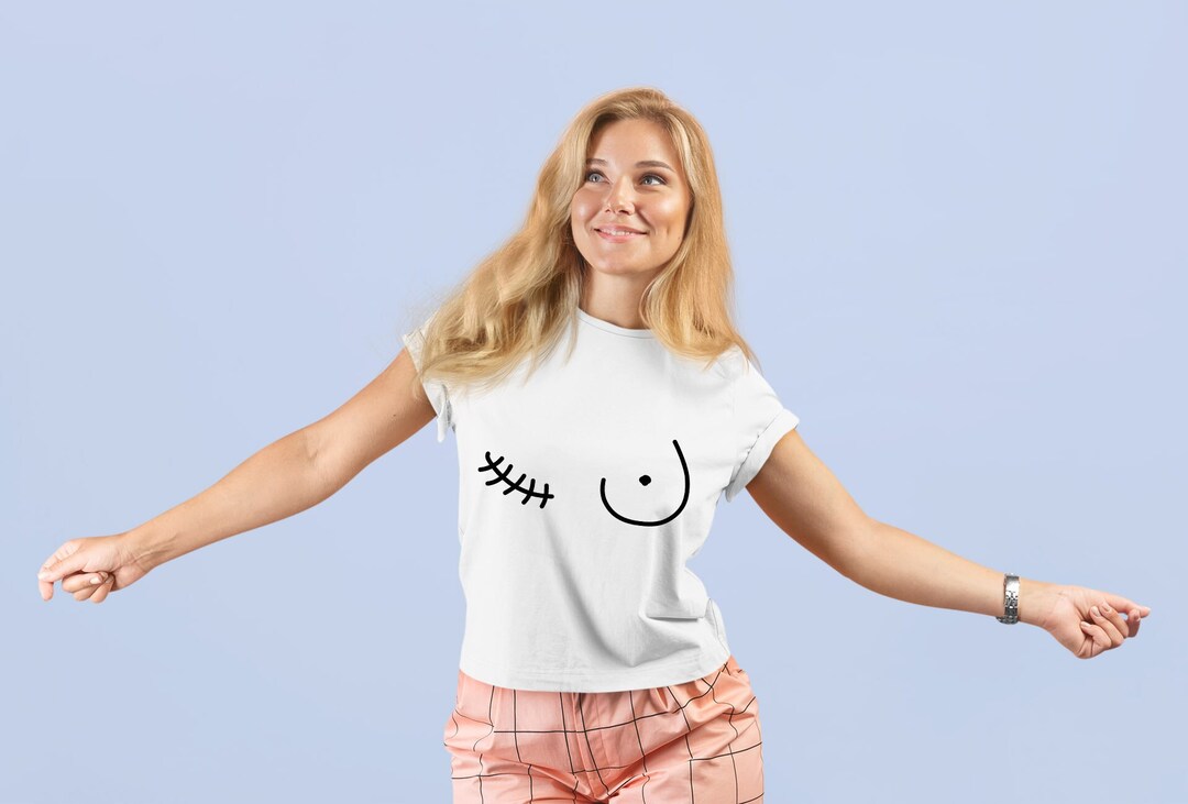 Mastectomy Scar Breast Cancer Shirt for Women, Cute Graphic Tee, Pink ...