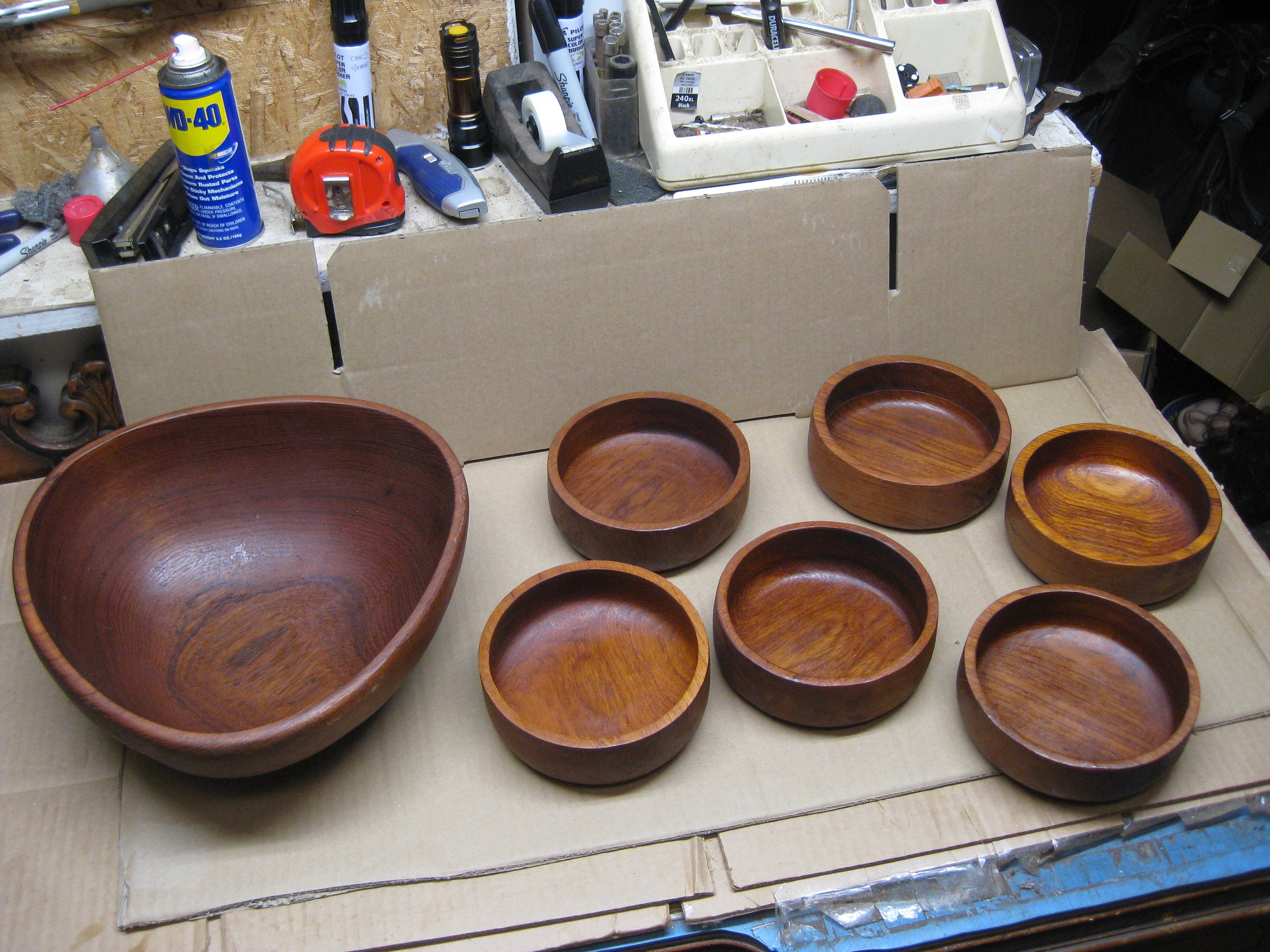 Vintage Hand Crafted Genuine Teak Wood Serving Set Made in Thailand - Etsy