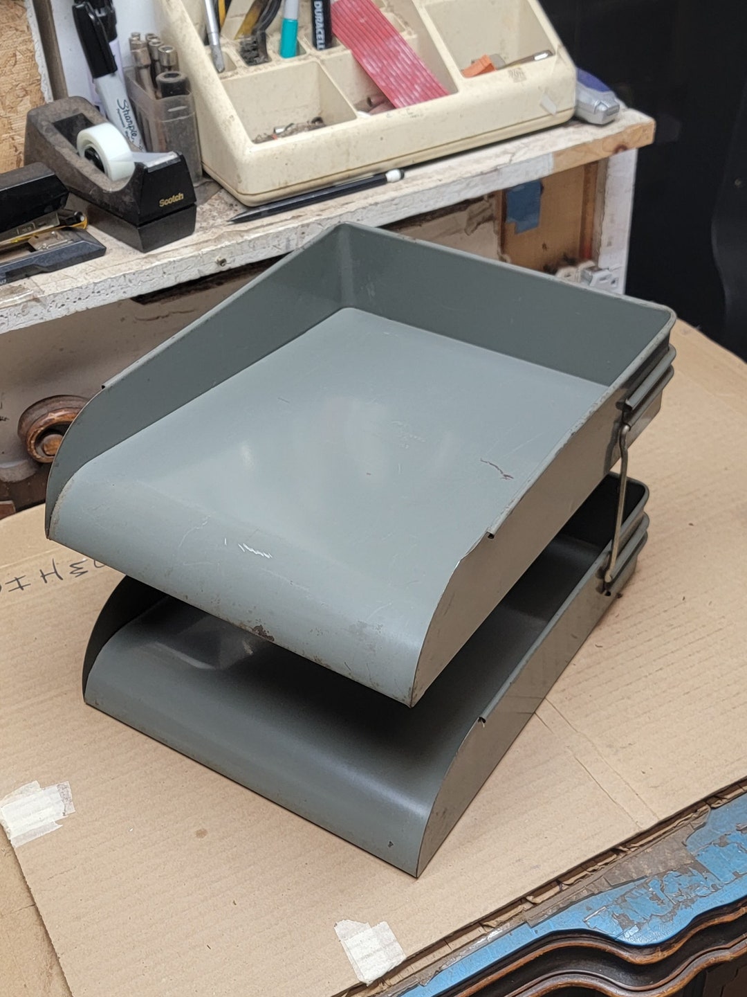 Vintage Industrial Metal Stackable Desk File by Globe Wernicke - Etsy